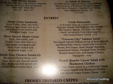 Entrees | the disney food blog