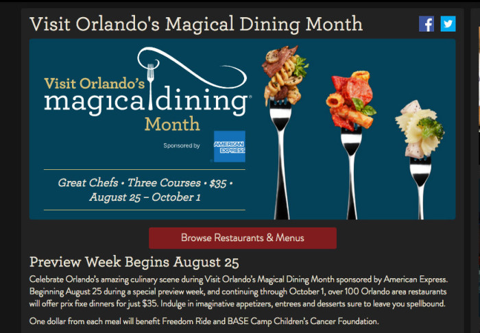 News: Disney Restaurant Discounts During Orlando Magical Dining Month ...