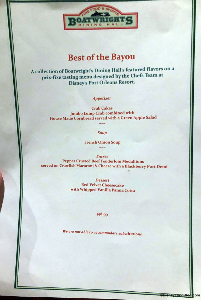 Review: Boatwright's Dining Hall at Port Orleans Riverside – Including ...