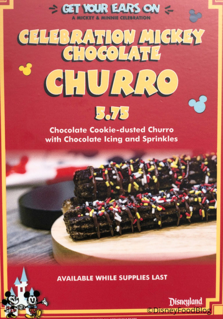 Disneyland Food Review: Celebration Mickey Chocolate Churro for Get ...