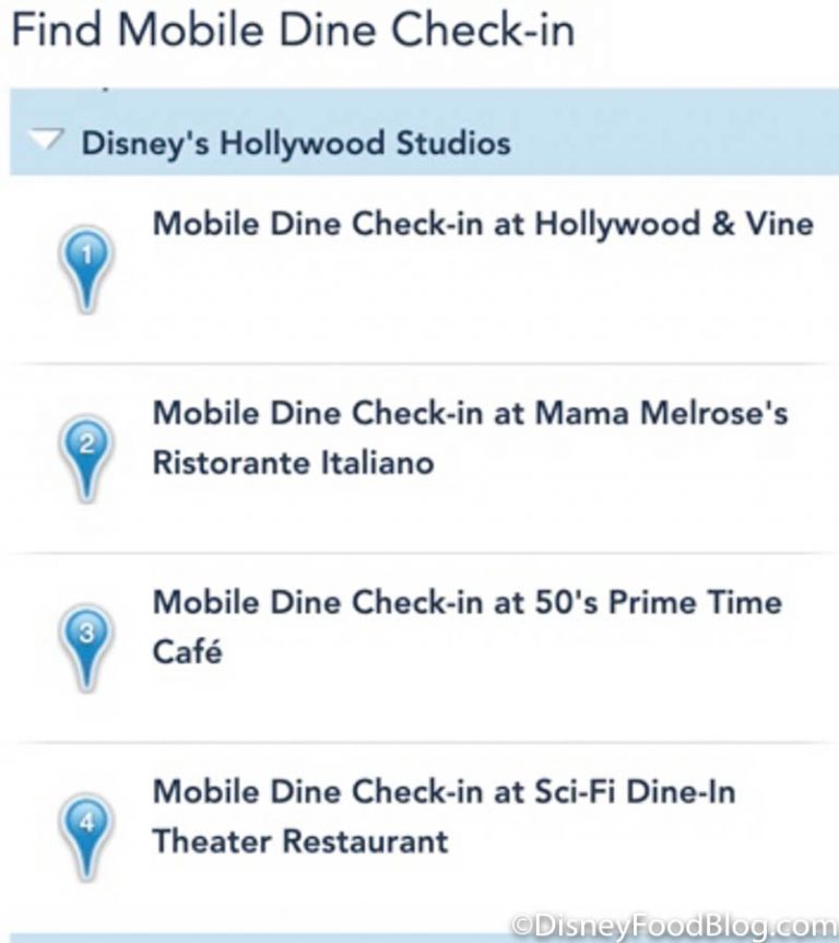 NEWS: Disney World Theme Park Restaurants Listed On Mobile Dine Check ...