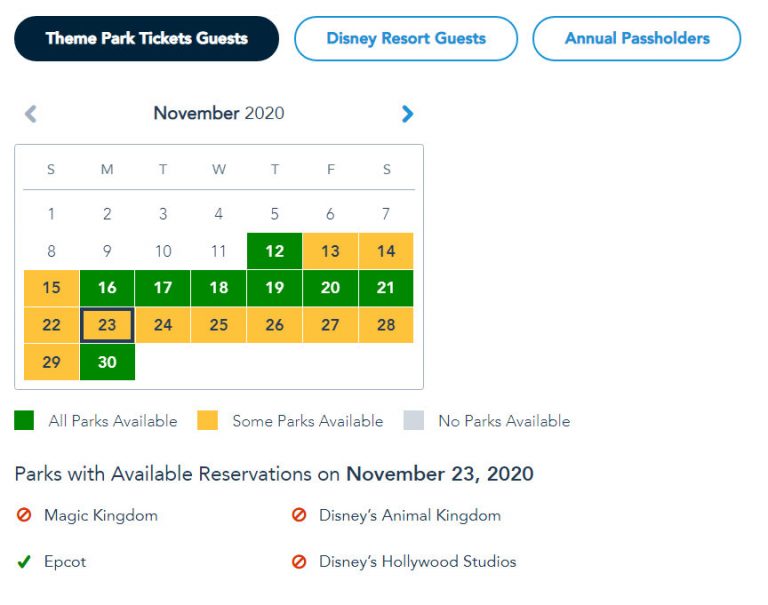 Disney Shares That Thanksgiving Week Capacity Is Almost at 100% | the ...