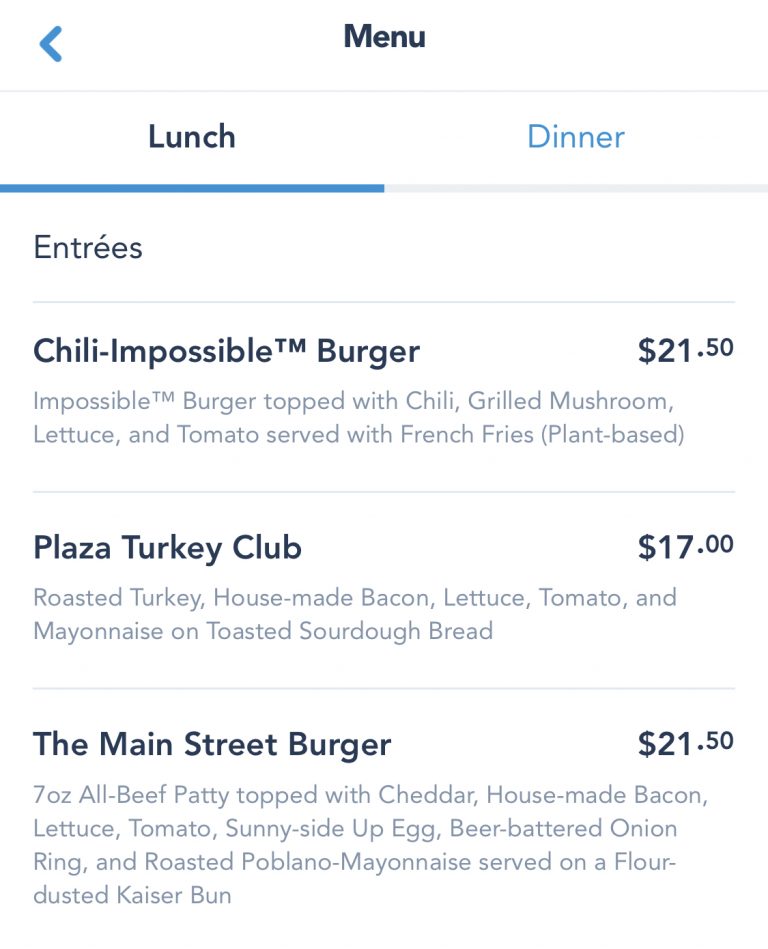 The Plaza Restaurant Gets a NEW Menu in Disney World | the disney food blog