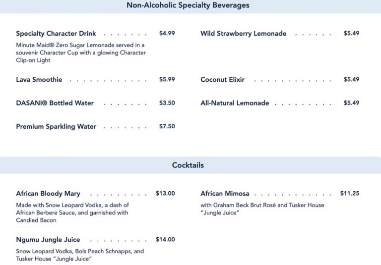 MENUS and PRICES Announced for Tusker House Character Dining in Disney ...