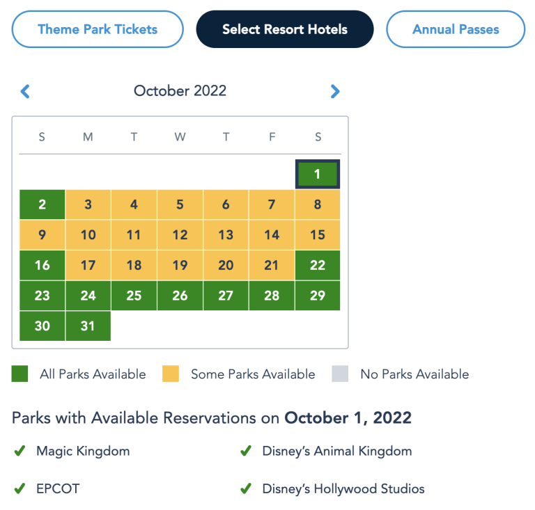 Disney World Park Pass Reservation Availability After Hurricane Ian ...