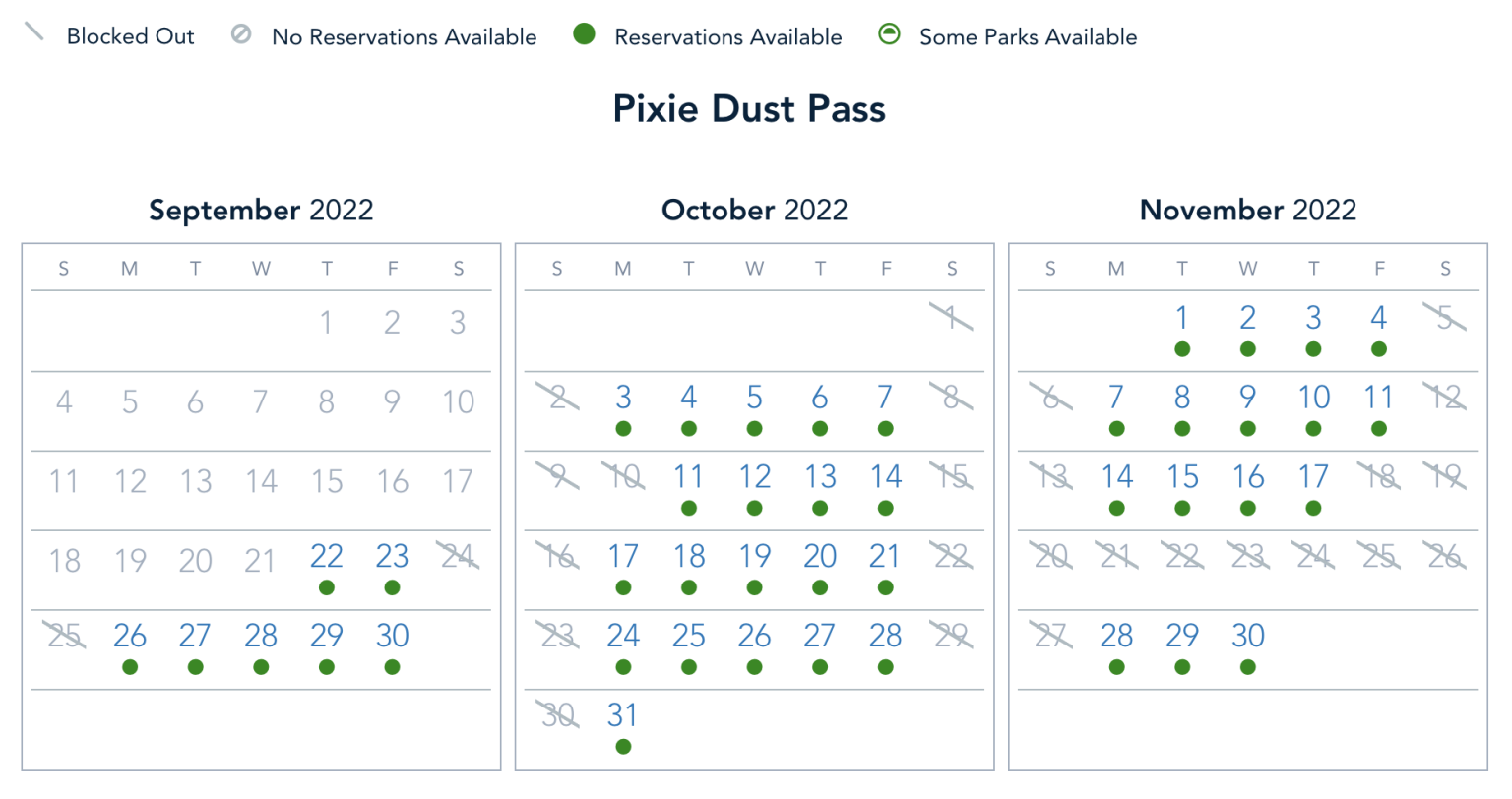 FULL LOOK at Park Pass Reservation Availability Next Week in Disney ...