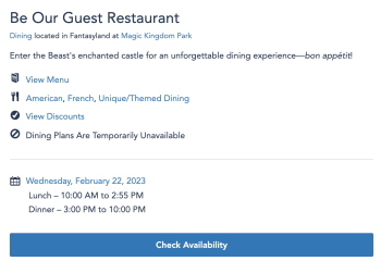 How To Get a Reservation at Be Our Guest Restaurant in Disney World ...