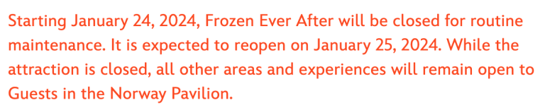 REMINDER: A Popular EPCOT Ride Is CLOSED Tomorrow! | the disney food blog