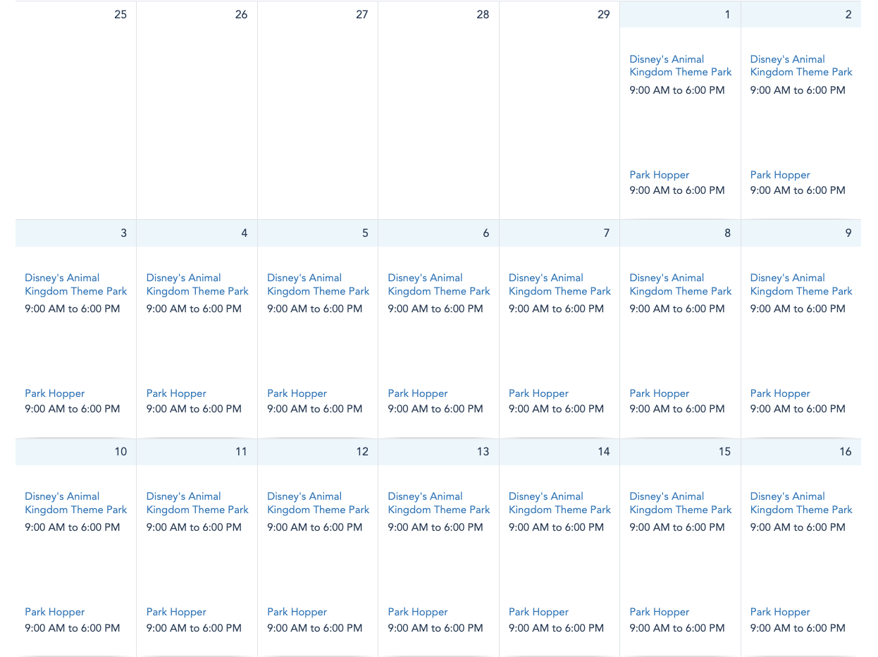 Full List of Disney World Park Hours for March 2024 | the disney food blog
