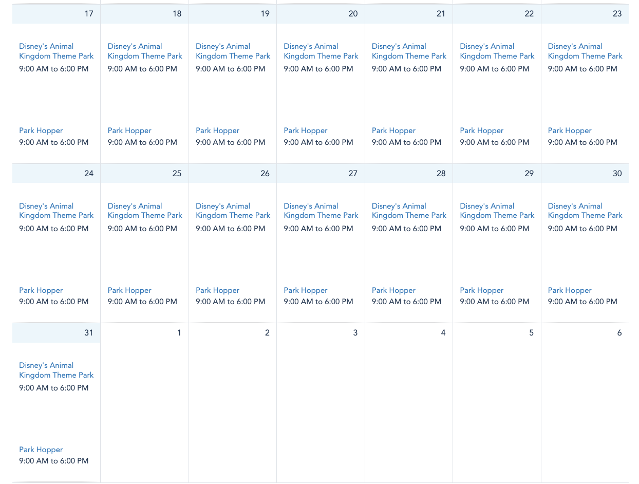 Full List of Disney World Park Hours for March 2024 | the disney food blog