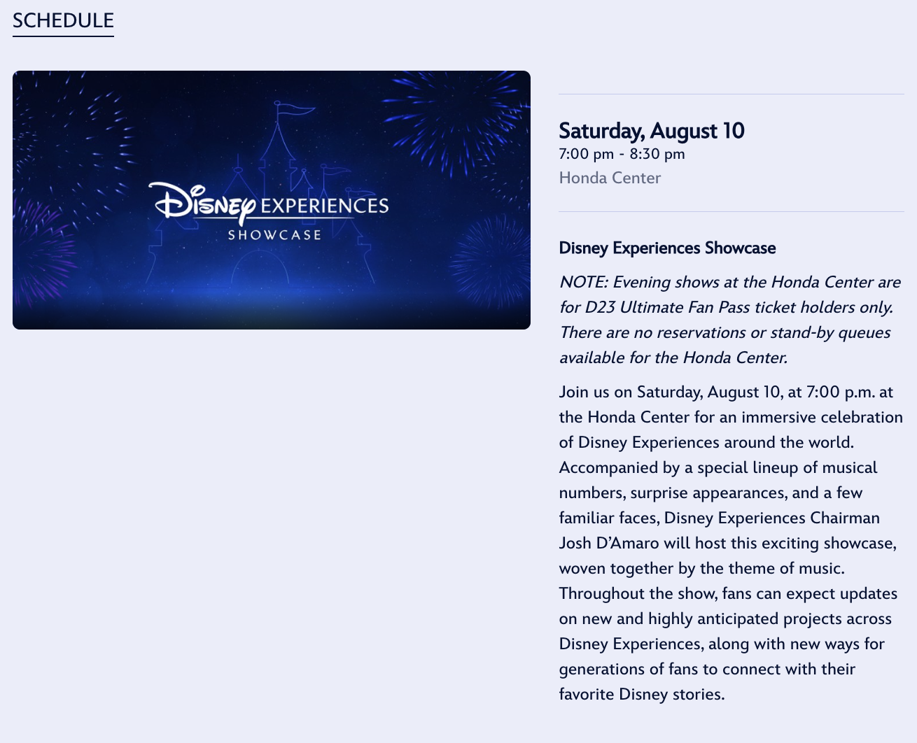 FULL SCHEDULE for D23: The Ultimate Disney Fan Event | the disney food blog