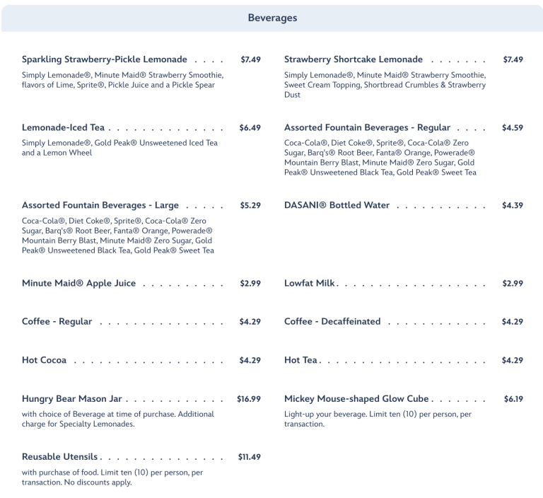 PRICING and FULL MENU Announced for Disney's NEW Country Bear-Themed ...