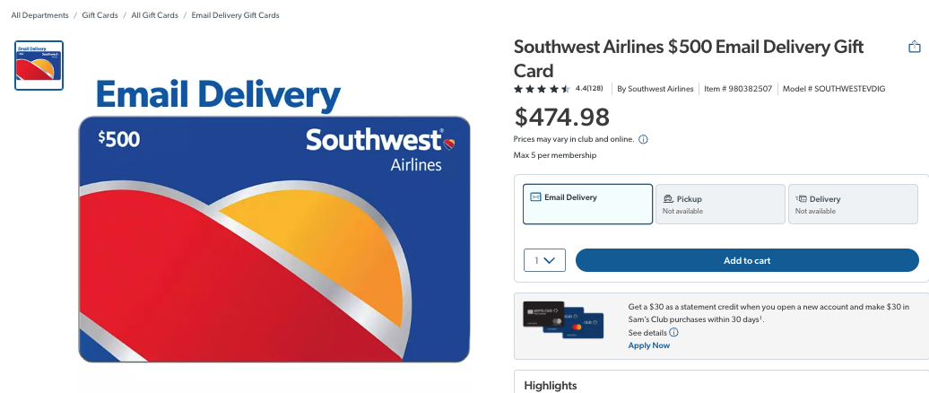 Score MAJOR Savings on Disney and Southwest Gift Cards at Sam's Club ...