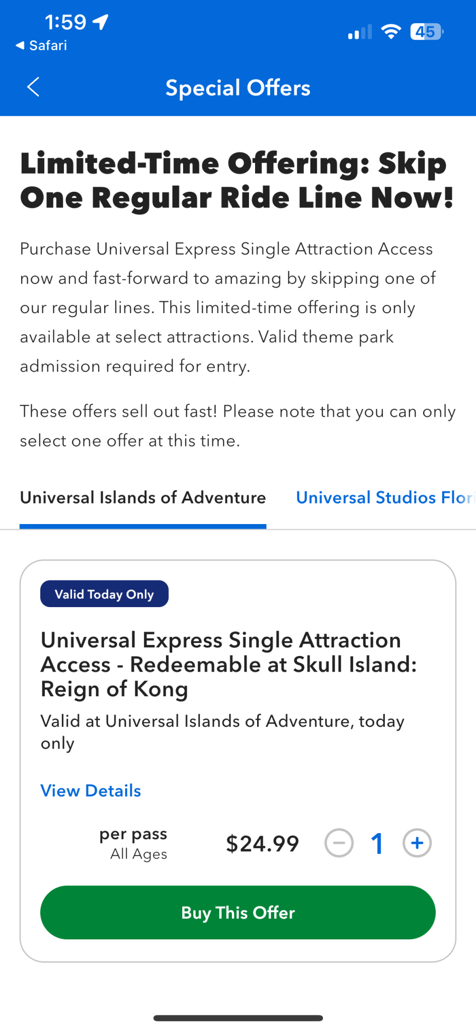 BREAKING: Universal Testing NEW "Single Attraction Access" Express Pass ...
