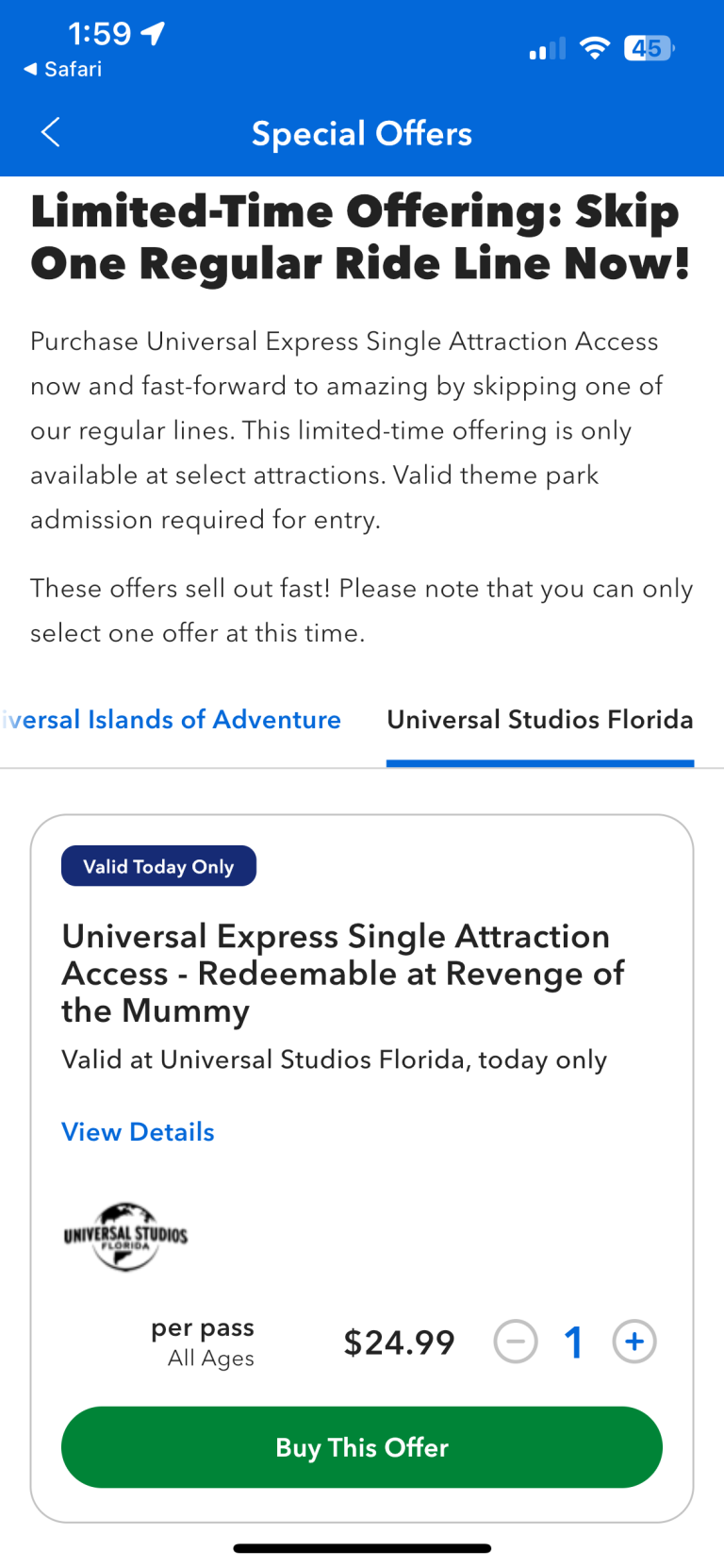 BREAKING: Universal Testing NEW "Single Attraction Access" Express Pass ...
